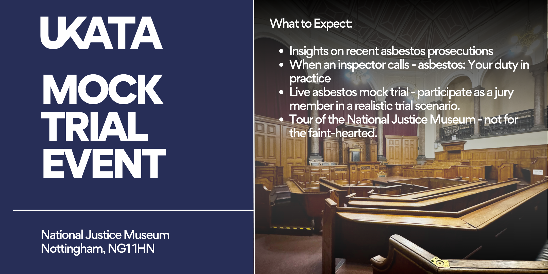 UKATA to Host Asbestos Mock Trial Event at National Justice Museum - UKATA